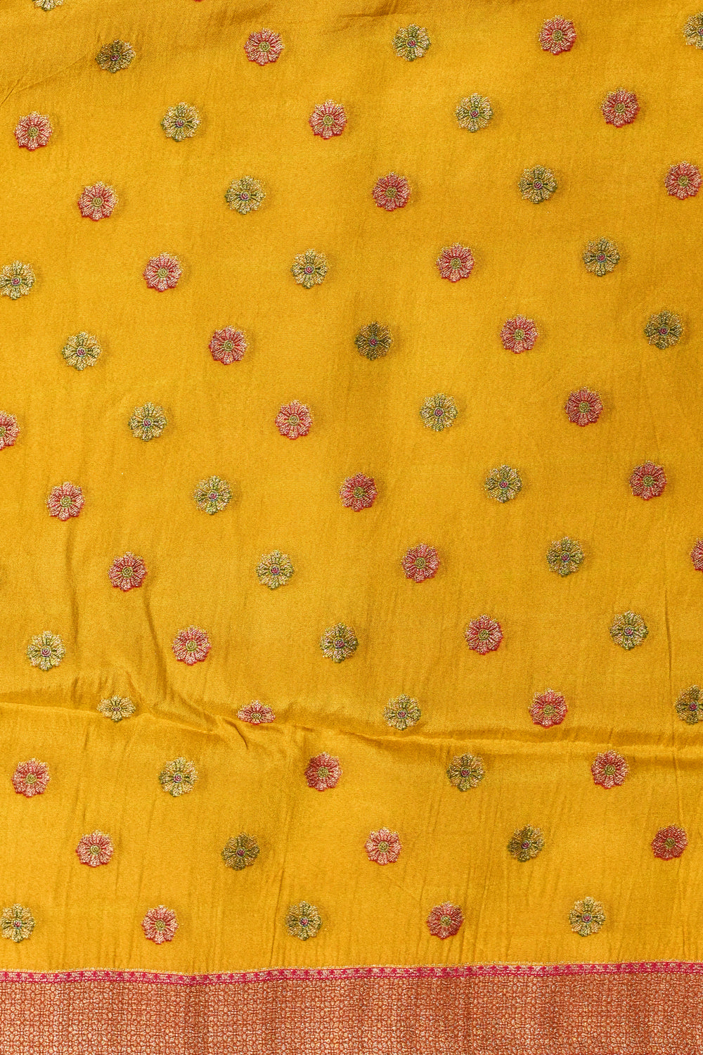 Honey Yellow Geometric Moonga Silk Blended Saree – Sumangal Banaras